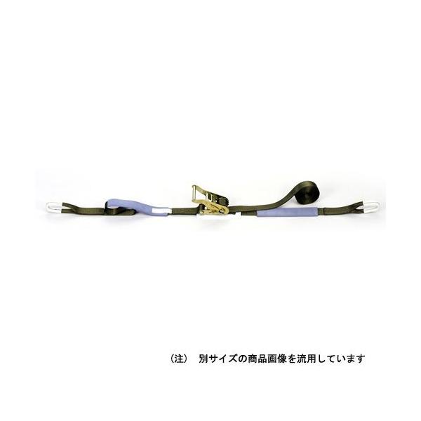 トラック搬送等での積荷の固定。 走行中の衝撃荷重に強い、プロ仕様です。 熱処理済み本体金具に強靭なポリエステルベルト採用の安全設計です。 プロテクター1枚・スリーブ2枚付きです。 ベルト幅:50mm。 固定側ベルト長さ:1M。 巻取り側ベル...