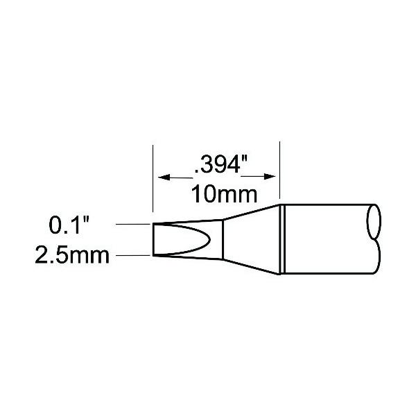 ■特徴 MFR-H1-SC/MFR-H1-SC2ハンドピースやMFR-UK1に使用出来ます。  ■仕様 ヒーター温度366℃　D型　2.5mm x 10mm   【入数】 1点 STPCH25