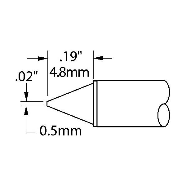 ■特徴 MXシリーズ用チップカートリッジです。  ■仕様 357℃　B型　0.5mm x 4.8mm   【入数】 1点 STTC016