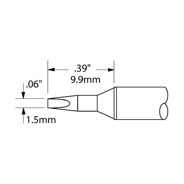 ■特徴 CVシリーズ用チップカートリッジです。  ■仕様 ヒーター温度413°C D型1.5mmx9.9mm   【入数】 1点 CVC7CH0014S
