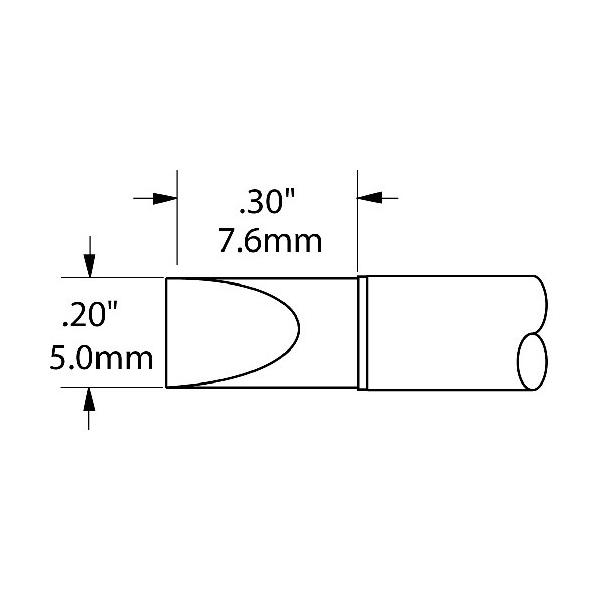 ■特徴 CVシリーズ用チップカートリッジです。  ■仕様 ヒーター温度413°C　D型　5.0mm×7.6mm   【入数】 1点 CVC7CH0050S