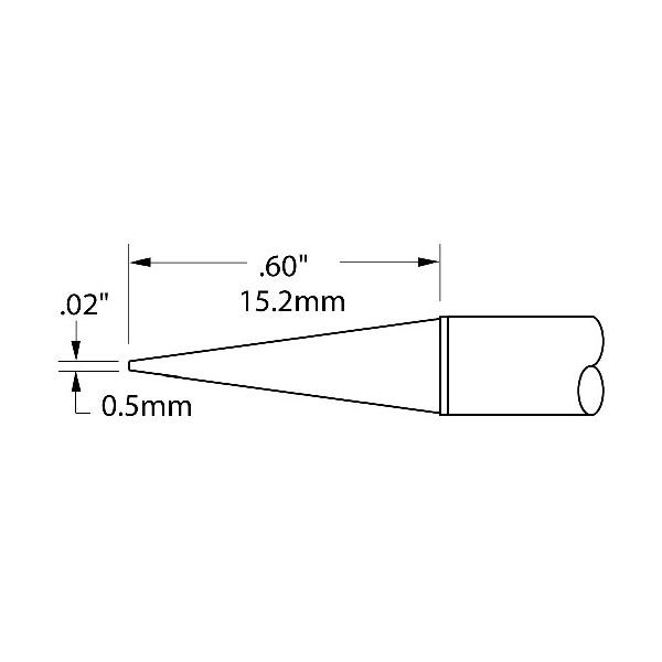 ■特徴 CVシリーズ用チップカートリッジです。  ■仕様 ヒーター温度413°C B型0.5mmx15.2mm   【入数】 1点 CVC7CN0005A