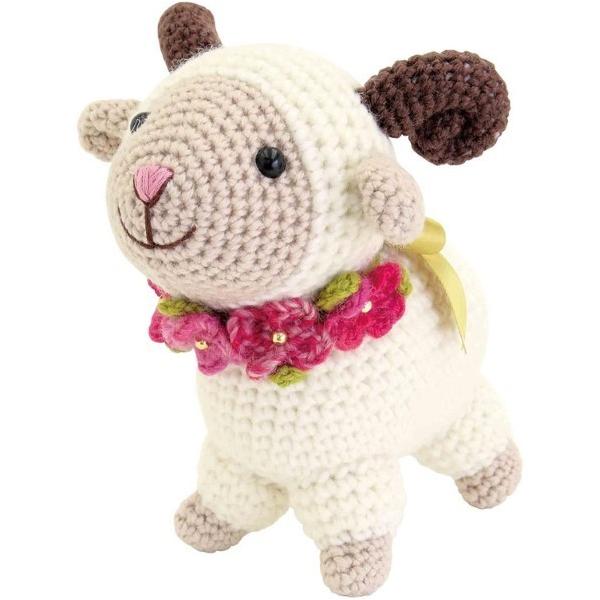 初級~中級向 出来上がりサイズ:高さ約15cm×幅約14cm デザイン:福村弘美 キット内容:毛糸、刺しゅう糸、リボン、目ボタン、ビーズ、手芸用綿、作り方説明書 用意するもの:かぎ針5/0号・7/0号 初級~中級者向きの干支キット。  華や...