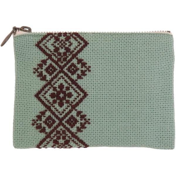 品番:こぎん54 仕様:こぎんキット 色・柄:ソフトグリーン セット内容:オリムパスこぎん糸(茶色)〈778〉(綿100%) 、オリムパスNo.1100布〈コングレス〉ソフトグリーン〈40〉(綿100%)、裏布、ファスナー、こぎん針 、図案...