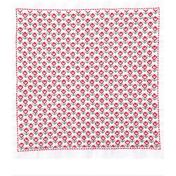 晒木綿 白(綿100%)説明書・刺し子針・刺し子糸(綿100%) 縫い糸・縫い針・はさみ・アイロン 誰でも簡単に刺し子ハンカチが作れるキット 刺し子刺し子クロスクロスハンカチガイド付きキット赤レッド花フラワー  【重量】 50g 【入数】 ...