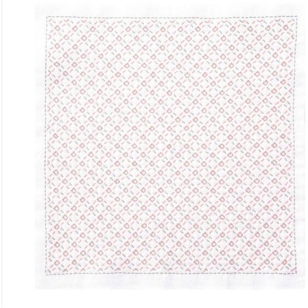 晒木綿 白(綿100%)説明書・刺し子針・刺し子糸(綿100%) 縫い糸・縫い針・はさみ・アイロン 誰でも簡単に刺し子ハンカチが作れるキット 刺し子刺し子クロスクロスハンカチガイド付きキットチェックピンク  【重量】 50g 【入数】 1組...