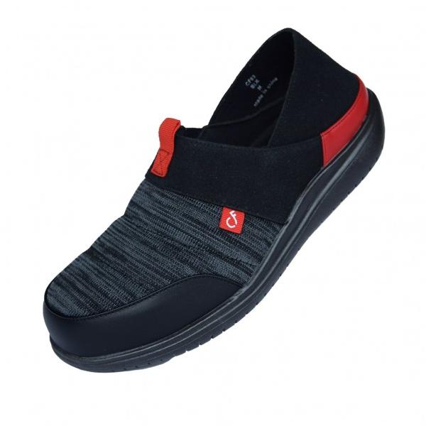 ●特徴:オフィスと現場を行き来する女性のための樹脂先芯入りバブーシュ。 履きやすく疲れにくいバブーシュ形状と、重量物や鋭利なものからのけがを防ぐセーフティーシューズのハイブリッド構造。 「オフィス7:現場3」で活躍する、女性のためのバブーシ...