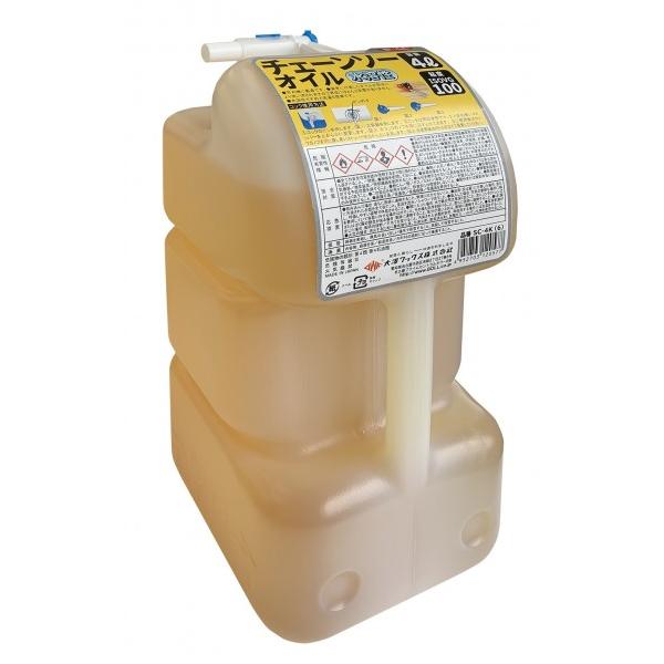 チェーンソー専用オイルで、水溶性ですので洗濯も簡単です 粘度:ISO130   【容量】 4L 【入数】 1個 SC4K