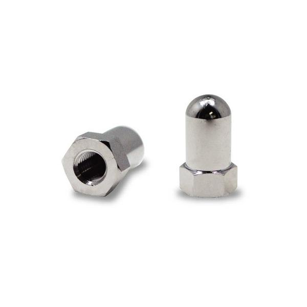 ナットの深さは通常の袋ナットの約3倍。見た目もキレイな銀色のスズコバメッキ。真鍮製で水回りにも使えます。優れた耐熱性。従来の金属挽物に比べて約1/3〜1/10のコストダウンが可能となりました。M6キャップ 全ねじ 寸切;SCPＡＢ802