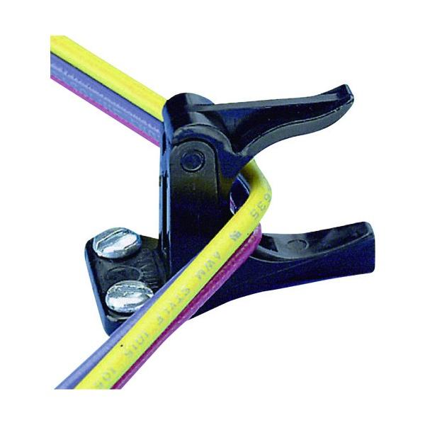 商品画像はイメージ画像です。実際とは異なる場合がございます。 ■特徴 コーナー及び分岐点で束線を保持します。 上部の爪が跳ね上がり、ハーネスを簡単に取りはずすことができます。  ■用途 ハーネス組立における、コーナーおよび分岐点でのケーブル...