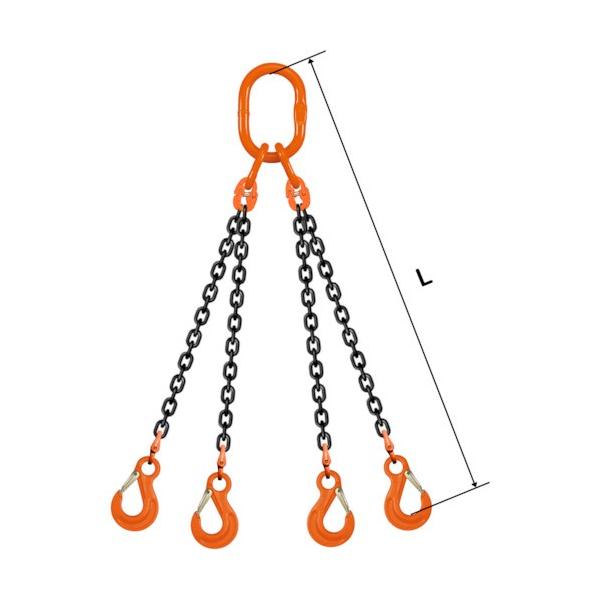 ■特徴 ウィナー・グレード10を使用した4本吊り用チェーンスリングです。 摩耗に強く、長期間使用可能です。 日常点検、年間定期点検が容易に行えます。 ■仕様 ASTM973/A973M-01に基づいたチェーンを使用。 使用荷重を記入したタグ...