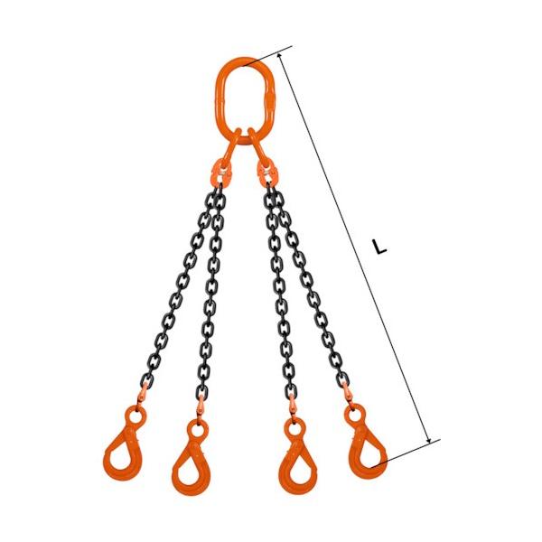 ■特徴 ウィナー・グレード10を使用した4本吊り用チェーンスリングです。 摩耗に強く、長期間使用可能です。 日常点検、年間定期点検が容易に行えます。 ■仕様 ASTM973/A973M-01に基づいたチェーンを使用。 使用荷重を記入したタグ...