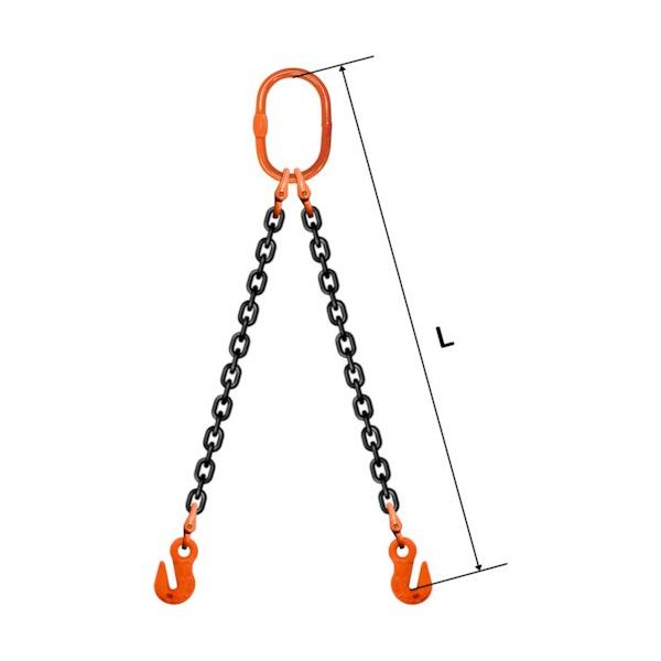 ■特徴 ウィナー・グレード10を使用した2本吊り用チェーンスリングです。 摩耗に強く、長期間使用可能です。 日常点検、年間定期点検が容易に行えます。 ■仕様 ASTM973/A973M-01に基づいたチェーンを使用。 使用荷重を記入したタグ...