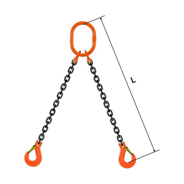 ■特徴 ウィナー・グレード10を使用した2本吊り用チェーンスリングです。 摩耗に強く、長期間使用可能です。 日常点検、年間定期点検が容易に行えます。 ■仕様 ASTM973/A973M-01に基づいたチェーンを使用。 使用荷重を記入したタグ...