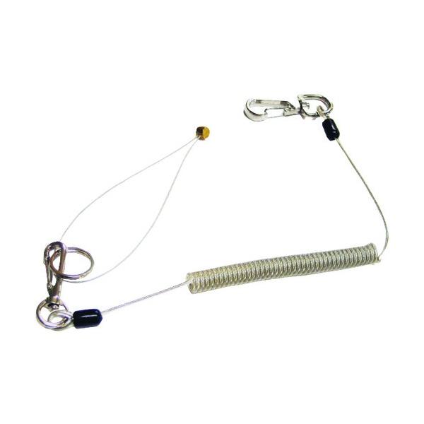 ●特長 ・高所作業での工具落下を防止するステンレスワイヤー入セフティロープです。 ●用途 ・工具などの落下防止に ●材質 ・樹脂部:ポリウレタン・ワイヤー:ステンレス ●仕様 ・安全荷重(kg):1 ・自然長(mm):440 ・最大伸長(m...