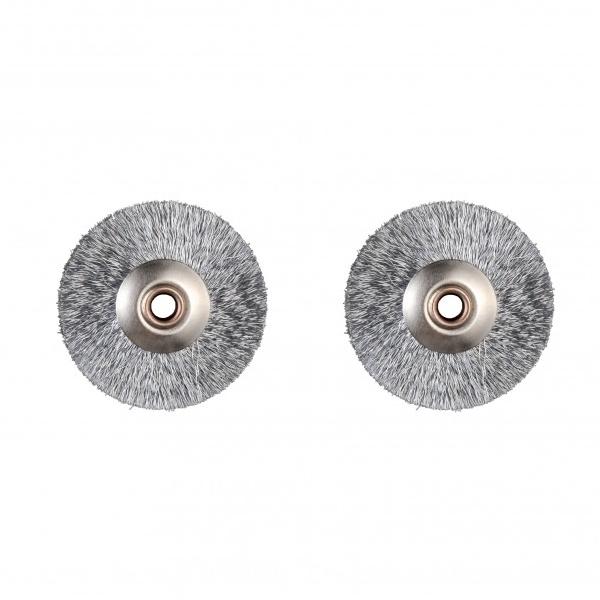 ミニルーター用の先端ビットです。 鉄・非鉄金属のみがき、サビ落とし。 ミニルーター用のワイヤーブラシです。   【入数】 2枚セット 28952