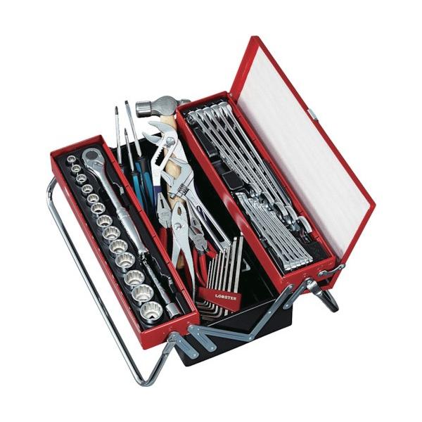 ■特徴 全45点を装備しているおなじみの工具セットです。 初めて手にされる工具セットとしてもオススメの充実した内容です。 ●差込角(mm):12.7 ●ケース色:レッド×ブラック ●セット内容(点):45 ●セット内容:45点 ●ケース寸法...