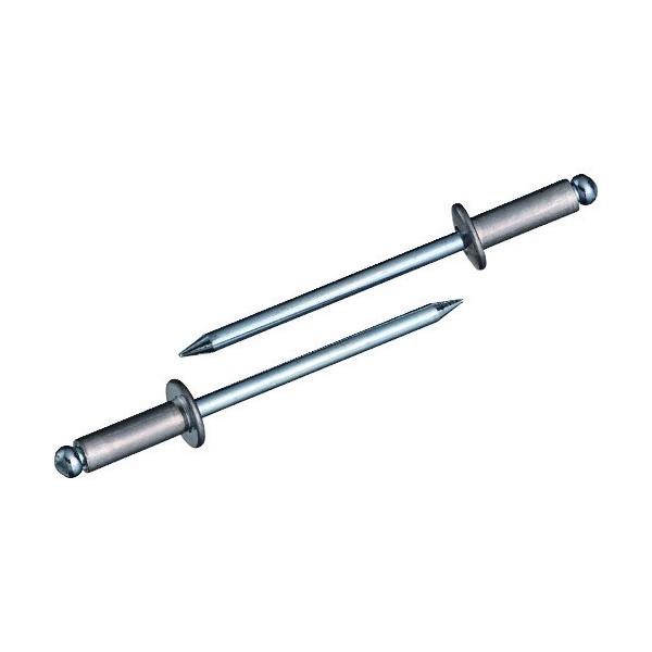 ■特徴 必要な仕事に無駄なく使える少量サイズです。 片側から複数の母材をワン・アクションで締結できます。  ■仕様 エコパック入り RoHS指令適合品 パック入数(本)：55 ボディ材質：アルミニウム（A5154） マンドレル材質：スティー...