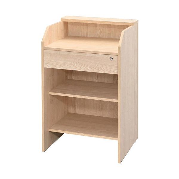 ■特徴 テンポシリーズ レジカウンター W600です。 本体上部には小天板があり、キャッシュレス決済端末やQRパネルなどを設置できます。 小天板は内向き・外向きのどちらにも取り付け可能です。 天板下には鍵付き引出しを備え、天板と棚板の左右両...