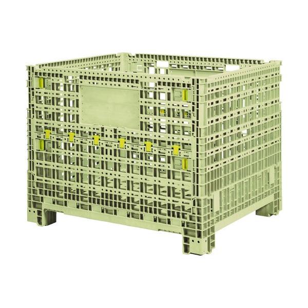 ■特徴 金属製を上回る強度と使い易さを実現しています。 金属製と比べ、約20％の軽量化をしています。 内側に折りたためる為、限られたスペースで作業が可能です。 折りたたみ状態でも、安定した段積みが可能です。 錆が発生せず、収容物の品質も落と...