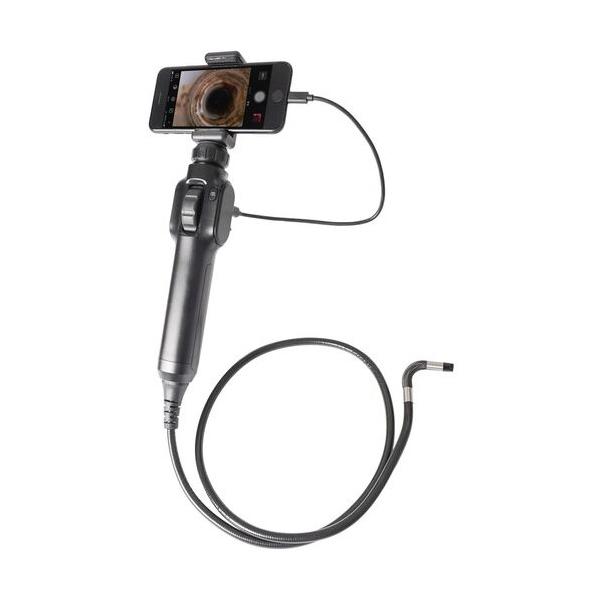 ■特徴 スマートフォンに接続して使える先端可動式ファイバースコープカメラ ■用途 カメラ径は8mm、メインカメラはカメラケーブル先端部に、サブカメラは先端側面に搭載されています。 ボタンを押すとカメラの切り替えが可能。 側視カメラ付先端可動...