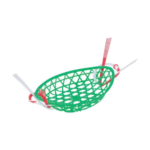 商品画像はイメージ画像です。実際とは異なる場合がございます。 ■特徴 焼鯛盛り付け用のプラスチック製篭です。  ■材質 本体：ポリプロピレン（PP）●水引：ポリエチレン(PE)   【入数】 1点 8Y5882