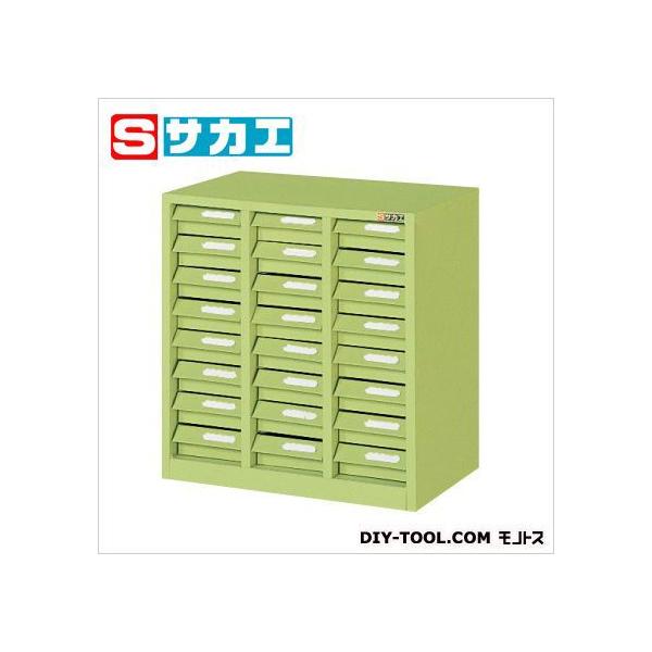 工場内の部品、伝票、カード、テープなどの小物の整理に便利です。 ●外寸：W363×D238×H380mm ●カラー：サカエグリーン ●質量：10kg ●引出し内寸：W94×D211×H39mm ●セット内容（付属品）：各ボックス仕切板1枚付...