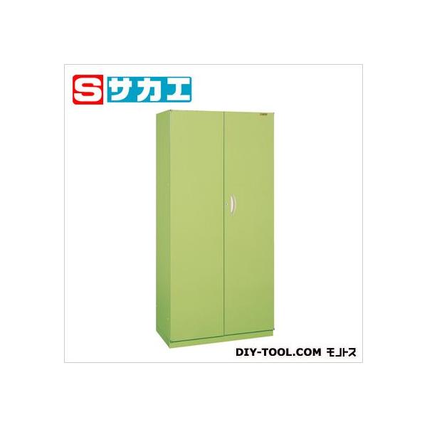 統一された寸法（間口、奥行、高さ）で自由な組み合せが可能！！ ●外寸：W900×D450×H1860mm ●内寸：W860×D419×H1722mm ●カラー：サカエグリーン ●質量：57kg ●セット内容（付属品）：棚板4枚付 ●セット内...