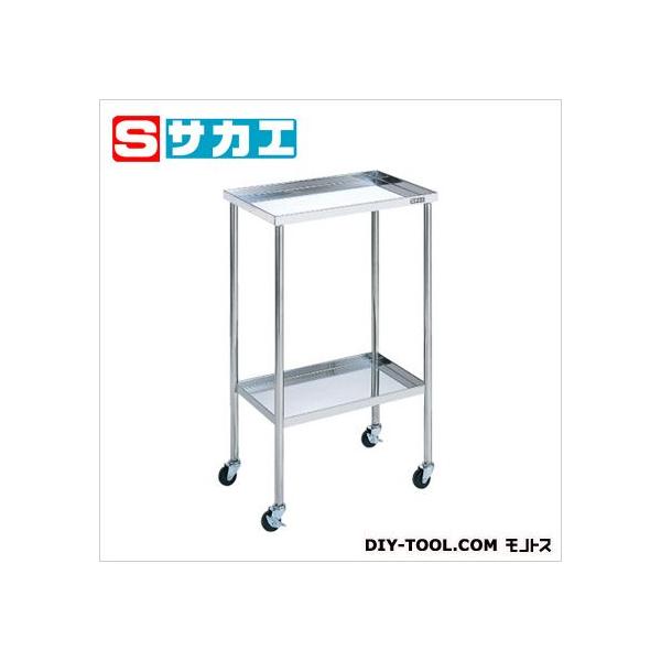 拭取りやすいコーナー形状 ●外寸：W485×D315×H785mm ●質量：6kg ●材質：SUS304、BA仕上げ（支柱／棚板はSUS304） ●キャスター：50φゴム車  スチール金具 分類：ステンレス製品 メーカー型番：CSS-2AS...