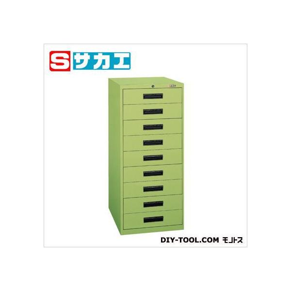 仕切り板が標準装備している為、部品の分類に便利です ●外寸：W500×D550×H1110mm ●カラー：サカエグリーン ●質量：74kg ●H115：9段 ●セット内容（付属品）：各引出しにパーティション2枚、デバイダー6枚付 分類：キャ...