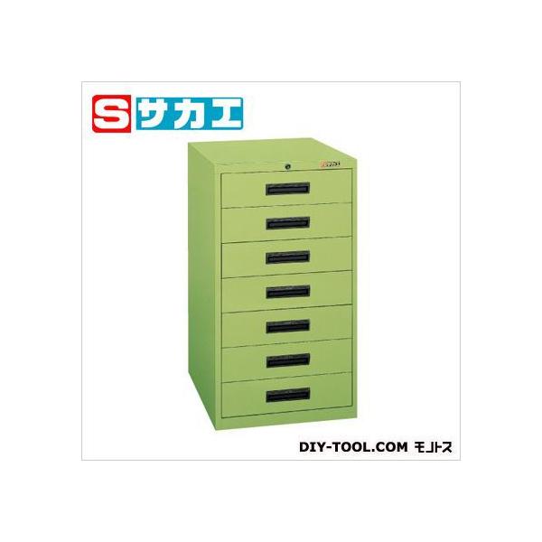 仕切り板が標準装備している為、部品の分類に便利です ●外寸：W500×D550×H880mm ●カラー：サカエグリーン ●質量：59kg ●H115：7段 ●セット内容（付属品）：各引出しにパーティション2枚、デバイダー6枚付 分類：キャビ...