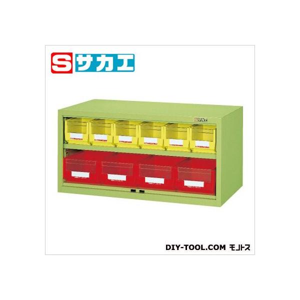 合理的な組み合わせで収納効率が更にアップ！！　統一された寸法（間口、奥行、高さ）によりレイアウトが自由自在！ ●外寸：W900×D450×H440mm ●カラー：サカエグリーン ●質量：21kg ●ボックスカラーは自由な組み合わせができます...