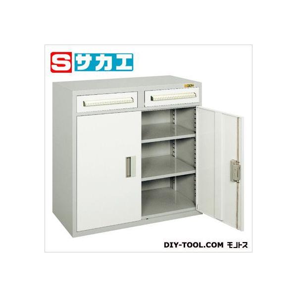 合理的な組み合わせで収納効率が更にアップ！！　統一された寸法（間口、奥行、高さ）によりレイアウトが自由自在！ ●外寸：W900×D450×H880mm ●カラー：グレー ●質量：43kg ●引出しには鍵は付いていません。 ●扉内寸法：W80...