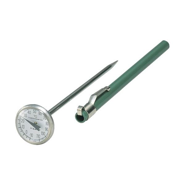 ■特徴 バイメタル式温度計です。 携帯に便利です。 飛散防止カバーとクリップ付ケース付属です。  ■用途 スポットチェック用温度計  ■仕様 クリップケース付き 飛散防止カバー付き  ■材質 本体材質：ステンレス、ガラス(透明板) ●測定温...