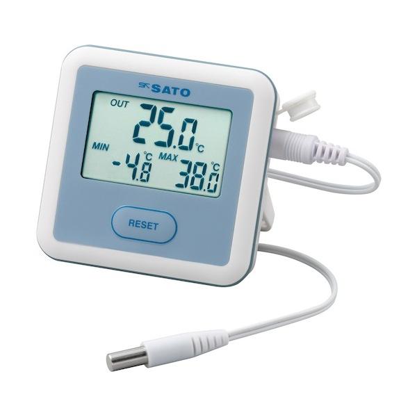 ■特長 本体内臓センサと外部センサを切り替えて使用できるデジタル最高最低温度計です。  現在温度、最高温度、最低温度を常時表示します。  本体裏面にスタンド、壁掛けフック、マグネット（内蔵）付きで用途に合わせて取りつけ方法を選べます。  表...