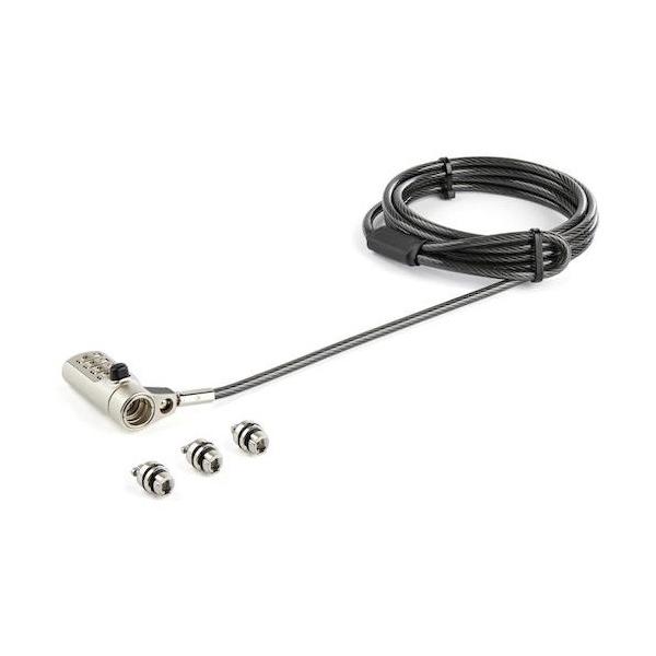 ■特徴 簡単に切断できない4.4mm径スチールケーブルを使用しています。 リセット可能、10 000通りの組み合わせが可能な暗証番号ロックです。 標準スロット、Noble Wedgeスロット、Nano Saverスロットの3タイプに対応する...