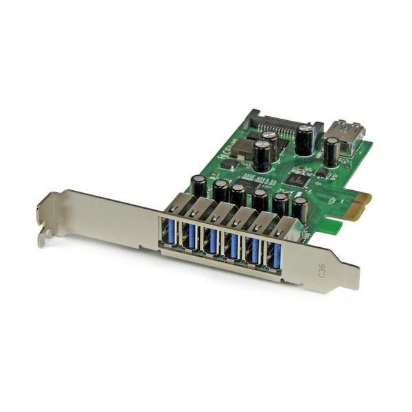 ■特徴 USB 3.0ポート7口を増設する拡張カードです。 外部ポート6口、内蔵ポート1口を追加します。 UASPによる効率的なデータ転送を行います。 オプションのSATA電源コネクターでUSBポートあたり900mAまで給電可能です。 ロー...