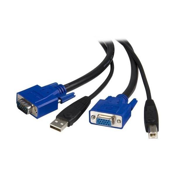 3mパソコン自動切替器専用KVMケーブル2in1USB/VGAKVMケーブルブラックUSBA/D-Sub15ピンオス-USBB/D-Sub15ピンメス VGAやUSB対応コンピューターを1本のケーブルでKVMスイッチに接続 ケーブル長:30...