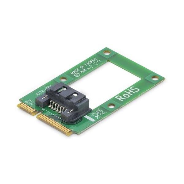 ■特長 標準SATAドライブをmSATAポートに接続します。  mSATAポートでより容量の大きなSATAドライブをホストし、システム容量を増強します。  付属のネジキットでマザーボードに直接取り付けることができます。  SATA 3.0（...