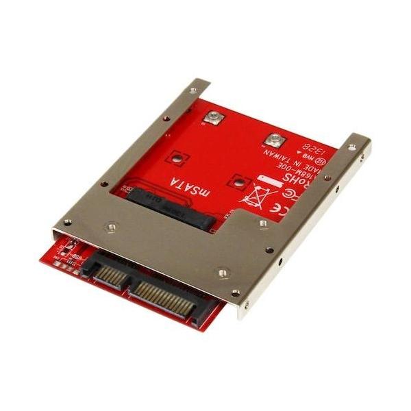 ■特長 mSATA SSDを2.5インチSATAに変換するアダプターです。  mSATA SSDのスピードでシステム性能を大きく改善します。  7mm以上の2.5インチSATAベイに対応しています。  放熱性に優れたオープンフレームでドライ...