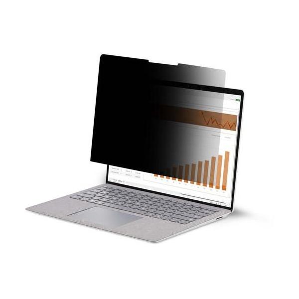 ■特徴 12.4インチSurface LaptopGo1、2、3に対応します。 サイズは、275x195mmです。 マイクロルーバー技術を採用し、画面正面を中心に視野角約60度（4方向対応）より外側からの盗み見を防止します。 スクリーンに直...