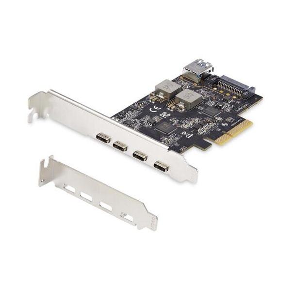 ■特徴 5ポートUSB増設PCI Expressカードです。 外部4口のUSB Type-Cポート（10Gbps対応）と内部1口のUSB Type-Aポートを増設します。 ASM3142コントローラーを搭載し、5つのポートすべてで最大10G...