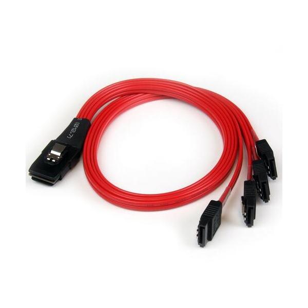 ■仕様 SFF-8087 - 4x SATA リバースケーブルです。 1つの36ピンプラグ（SFF-8087）から4つのSATA 7ピンリセプタクルに分岐するケーブルです。 Mini SASバックプレーンをSAS/SATA RAIDコントロ...