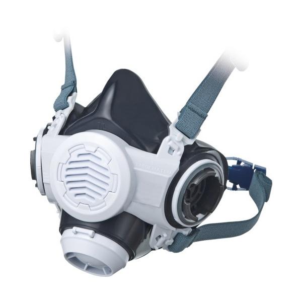 ■特徴 用途に応じてフィルターーまたは吸収缶を交換することにより、１つの面体で防じんマスクにも防毒マスクにもなります。 直結式小型防毒マスクと取替え式防じんマスクの国家検定に合格しています。 フィルターー・吸収缶は、印を合わせ右に６０°ひね...