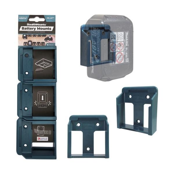 ■特徴 マキタの14.4V、18V専用のバッテリーを安全に保管・整理できるバッテリーホルダーです。 木材や壁・机に取り付けることで、バッテリーの整理整頓・安全保管の両立ができます。 マウントに取り付ける時は“カチっ”とロックがかかるため、振...