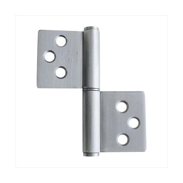 ステンレス製で耐食性にすぐれています。 両面に皿穴加工しているので左右どちらも使える兼用型です。 「材質」SUS304 「仕上」ヘアーライン ●備考:左右兼用   【サイズ】 68x80x80mm 【重量】 92g 【入数】 1枚 127190