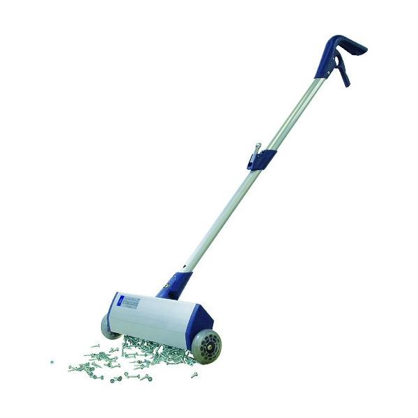 ■特徴 広範囲の金属片拾いがスピーディーにできます。 旋回可能で自由に走行できます。 操作性バツグンの大型レバーを採用しています。  ■用途 鉄片、釘などの吸着回収。 散らばった金属片を安全にすばやく拾えます。  ■仕様 ハンドル伸縮範囲：...