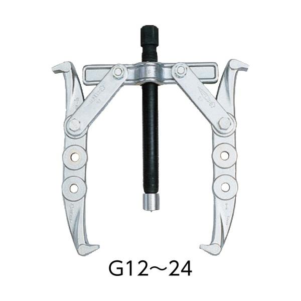 商品画像はイメージ画像です。実際とは異なる場合がございます。 機械や自動車の解体修理におけるベアリング、プーリ、ギヤなどのあらゆる引き抜き作業に最適です。 スチールボール入りアダプタにより、摩擦抵抗を大幅に軽減します。 (G-3を除く) ギ...