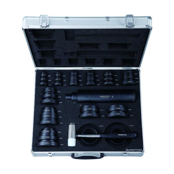 ベアリングの内輪と外輪に同時に力を与え挿入することが出来ます。 ベアリングをシャフトやハウジングまたは、シャフトとハウジングに同時に挿入することが出来ます。 シャフトに挿入の際は、シャフトをガイドにして挿入できるので、ベアリングと工具がずれ...