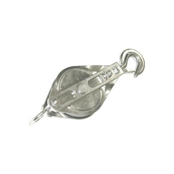 強力、堅牢なステンレス滑車です。 用途 ロープを通し、荷物等の吊り上げや引っ張り作業。 ベケット付 最大使用ロープ径(mm):12 車径(mm):100 使用荷重(ton):1 ●最大使用ロープ径(mm):12 ●車径(mm):100 ●使...